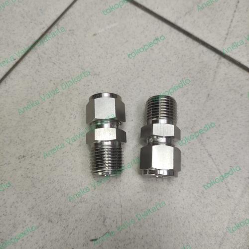 Jual Male connector Tube Stainless Ss316 OD 8mm x 1/4" inch NPT ...