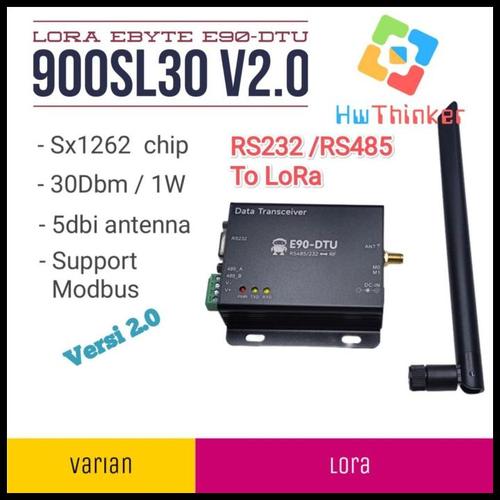 Jual Ebyte E90 Dtu 900sl30 Rs232 Rs485 Modbus To Lora 900mhz With Antenna Harga Promo Lora