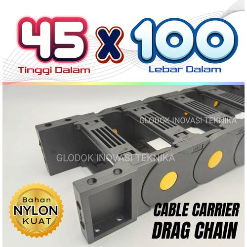 Jual Cable carrier drag chain pembawa kabel nylon nilon wire 45 x 100 ...