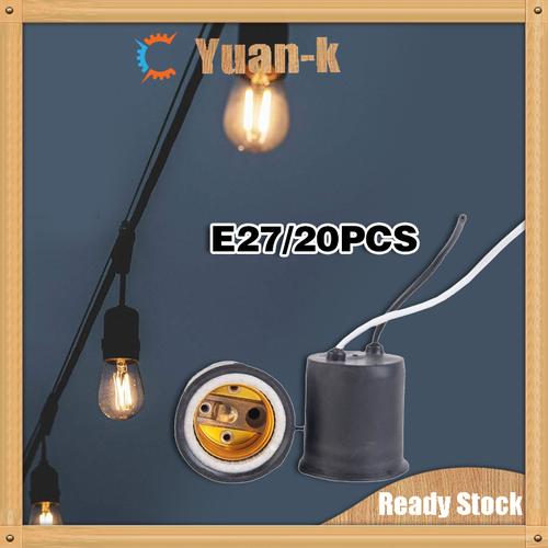 Jual 20Pcs Fitting Lampu Gantung E27 Lampu Holder Fitting Gantung Hitam ...