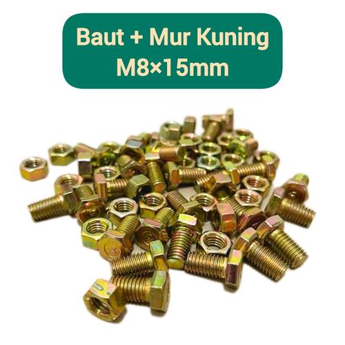 Jual Baut Mur Kuningan Baud Kuning M8x15 Baut Siku Lubang Harga Perpack ...