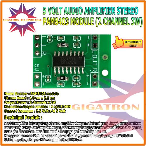 Promo PAM8403 PAM 8403 Super Mini Class D 3W Stereo Digital HiFi ...