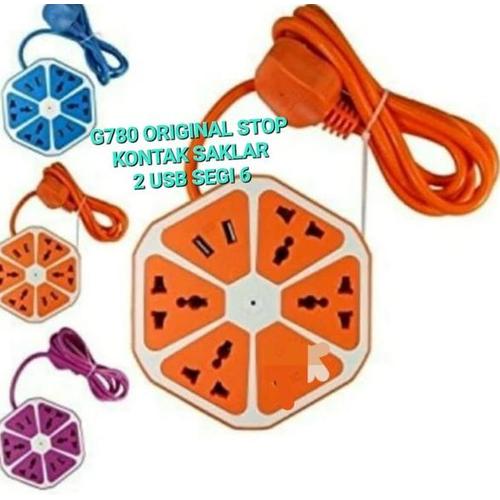 Jual KS - G780 Stop kontak original colokan socket 4 lubang dan 2 port ...