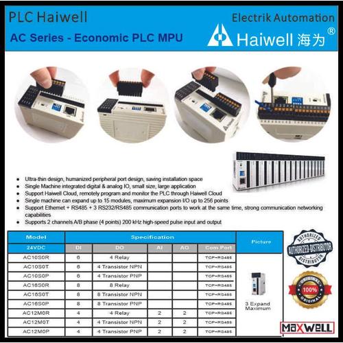 Jual Plc Haiwell Ac16S0R/Sot/Sop Haiwell Plc Ac Series 16 Ch 8Do 8Di ...