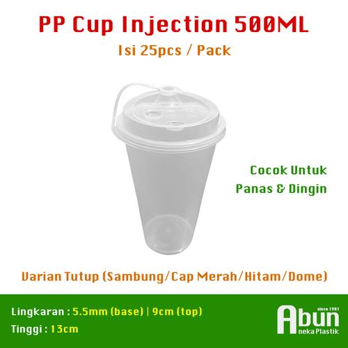 Promo Cup PP Injection 500ml (16oz) Isi 25pcs (Plus Lid+Cap) - Jakarta ...