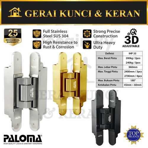 Jual PALOMA IHP 331 332 333 P200 Engsel Tanam Pintu Invisible Concealed ...