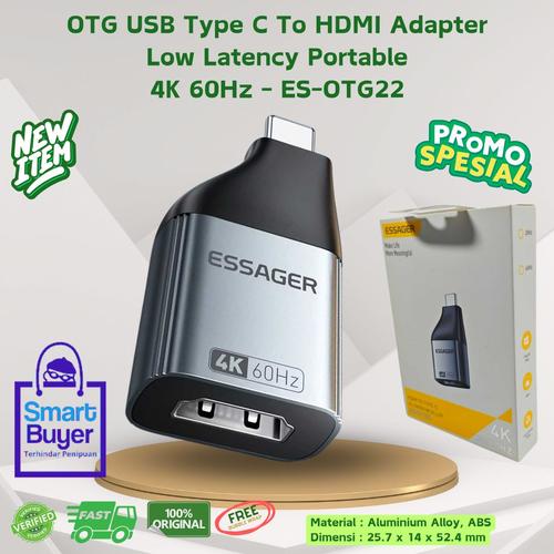 Jual OTG Adapter Converter Konverter USB C Male To HDMI Female Portable ...