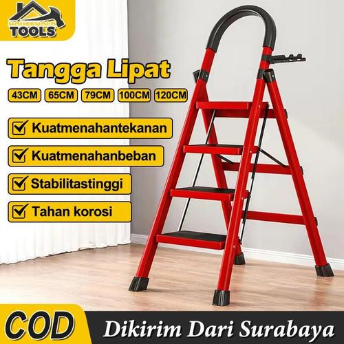 Jual Tangga Lipat Rumah Besi Lipat 2/3/4/5/6 Step/ Tangga Lipat Aluminium 6 Step Premium untuk ...