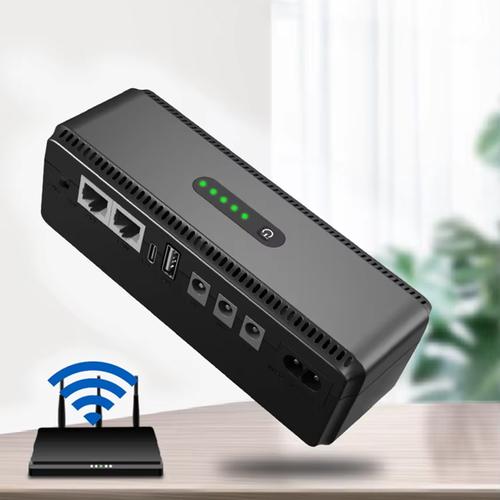 Jual HKIVI Mini UPS Power Supply Backup Router Multiple Output 10400mAh - DCL-18W - Black ...