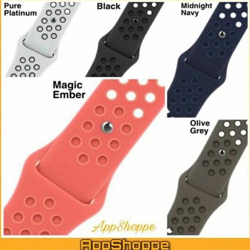 Jual Apple Watch Silicone Strap Sports Band Nike Designed Apple-Colors ...