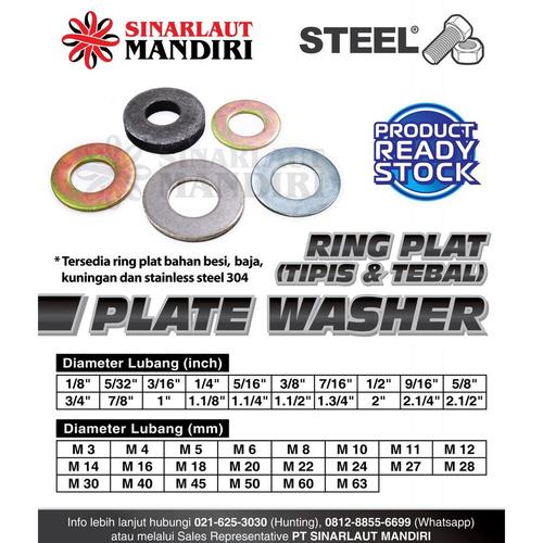 Jual Ring Plat / Flat Washer Galvanis / Plate Washer M18 - Tebal - Kota ...