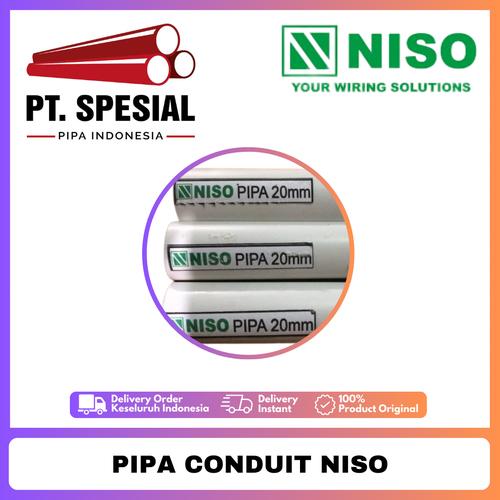Jual Pipa Listrik / Pipa Conduit Niso Putih 20mm 2.9 Meter 3000 Batang ...