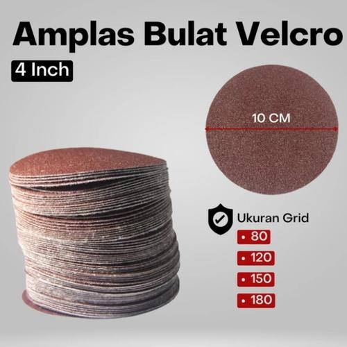 Jual Amplas Bulat Tempel / Amplas Velcro 4 inch ( Grid Lengkap ) - 80 ...
