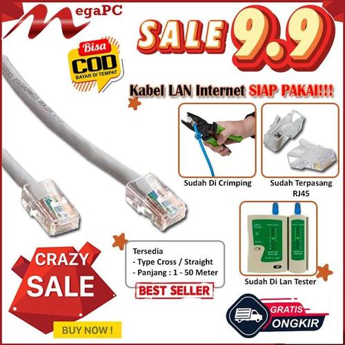 Jual Kabel Internet LAN 10 meter Sampai 50 Meter Siap Pakai !!! - Cross, 30 meter - Kab. Bekasi ...