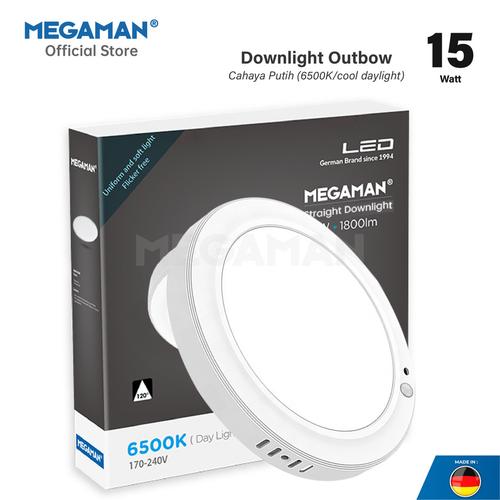 Jual MEGAMAN Lampu LED Downlight Panel Light Outbow Bulat 15W 15 Watt ...