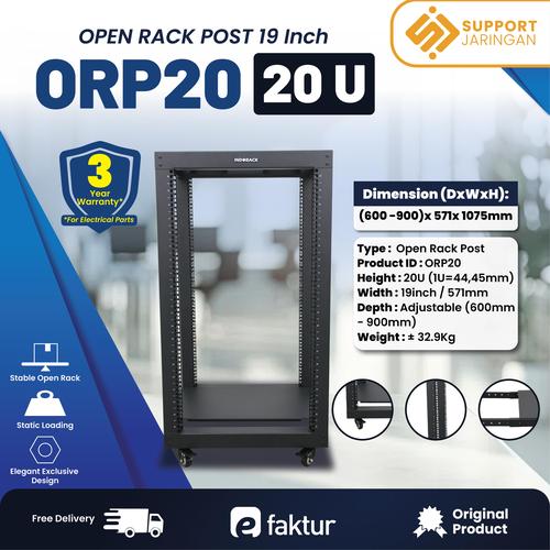 Jual Open Rack Post INDORACK 20U ORP20 Rack Server 20U depth 600mm ...