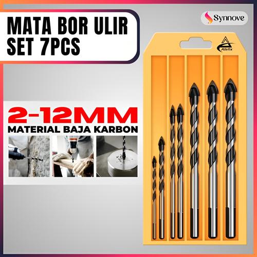 Promo Mata Bor Set ULIR 7 Pcs 2-12MM Hss Twist Drill Tap Mata Bor ...