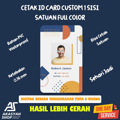 Jual Cetak Custom ID Card Bahan PVC Satuan 1 Sisi Sehari Jadi - TANPA ...