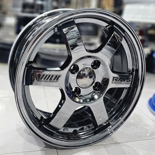 Jual velg racing ring 15 TE37 BLACK CROME R15 agya brio jazz city yaris mobilio - Jakarta ...
