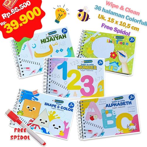 Jual MINI BOOK Wipe Clean Book Series Buku Aktivitas Edukasi Anak 3 ...
