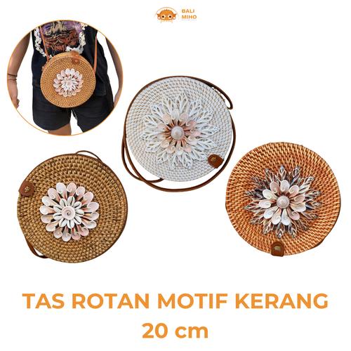 Jual Tas Rotan Motif Kerang 20 cm - Tas Rotan bulat - Tas rotan Kerang ...