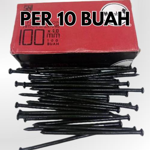 Jual Per 10 buah Paku Beton 10 cm Marabu Hitam Paku Tembok Dinding 100 ...