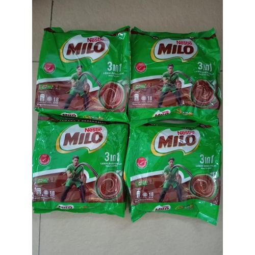 Jual Milo Sachet Isi 18 Stik Pek x 33gr Asli Malay Halal milo 3in1 ...