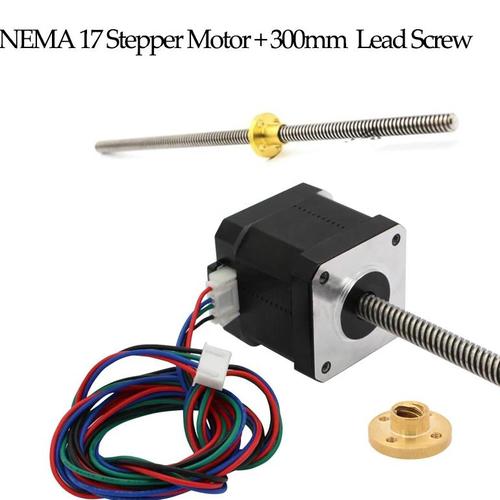 Jual NEMA 17 Stepper Motor With T8 Lead Screw 300mm For ANYCUBIC 3D ...