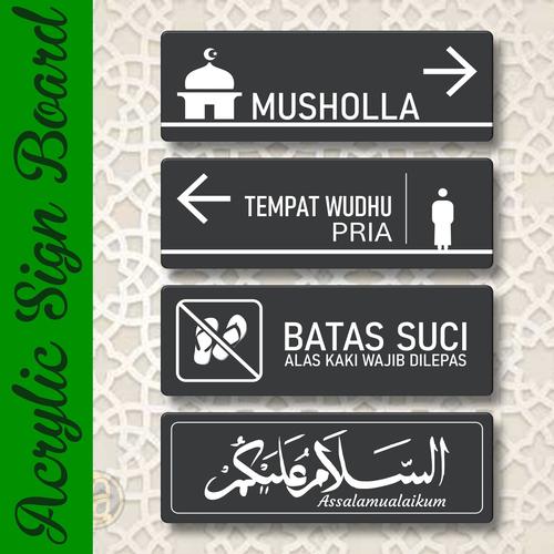 Promo Papan Tanda Petunjuk Arah Akrilik Estetik Rambu Tulisan Musholla ...
