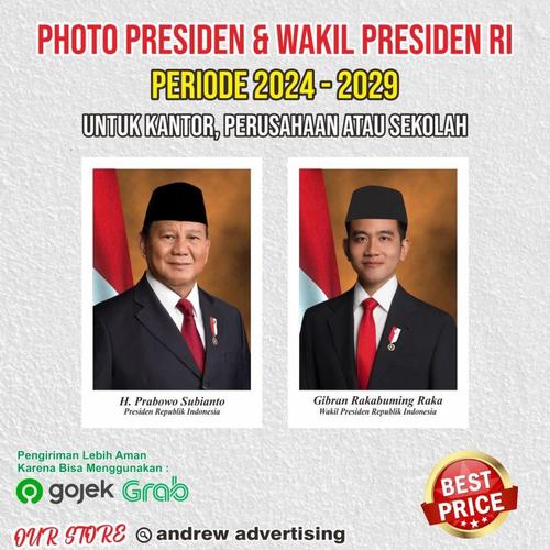 Jual [POSTER] Foto Presiden dan Wakil Presiden RI Periode 2024-2029 ...