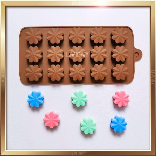 Jual Cetakan Silikon Kue Coklat Puding Jelly Es Bunga Kecil 8 Kelopak ...