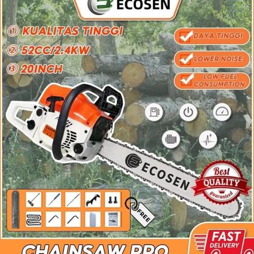 Jual ECOSEN Mesin Potong Kayu 58CC 20/22/24" Chainsaw 2Tak Untuk /Gergaji Mesin/Mesin Gergaji ...