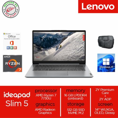 Jual Lenovo IdeaPad Slim 3 14ABR8 6HID 6JID Ryzen 7 7730U 16GB 512GB ...
