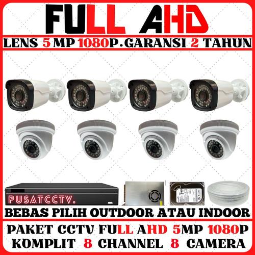 Jual PAKET CCTV 8 CHANNEL 8 KAMERA FULL AHD 5MP 1080P IR SONY PAKET ...
