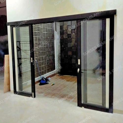 Jual Pembelian 1unit Partisi kaca 5mm & Pintu Sliding Merk Inkalum 3in ...