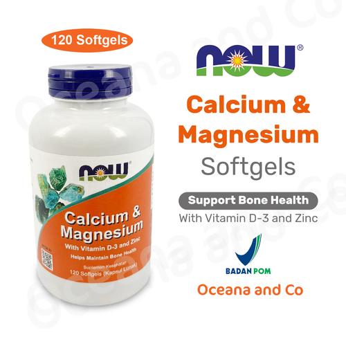 Jual NOW Calcium & Magnesium with D3 and Zinc - 120 Softgels - Jakarta ...