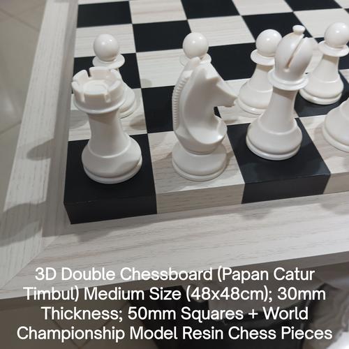 Jual 3D Double Chess Board (Papan Catur Timbul) Tebal 30mm. Medium Size ...