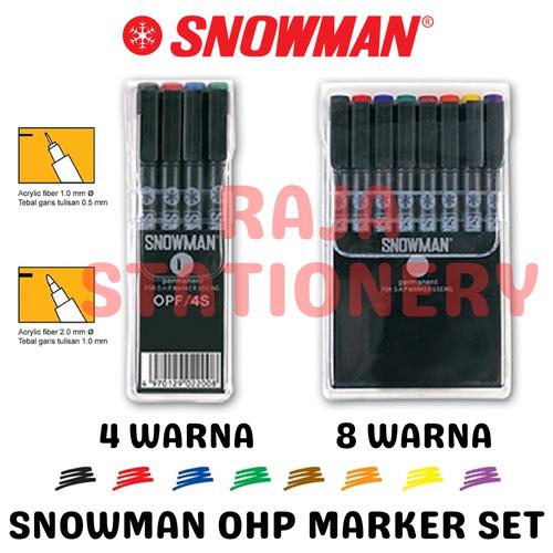 Promo Snowman Permanent Marker OPF OPM SET 4 8 Colours / Spidol ...
