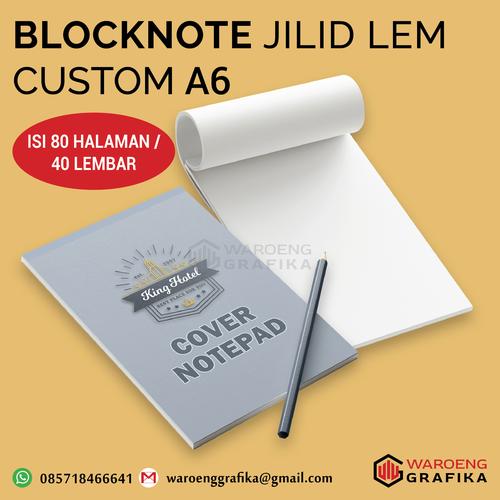 Jual Blocknote Custom Jilid Lem A6 Cetak Cover 2 Muka (Isi 80 Halaman ...