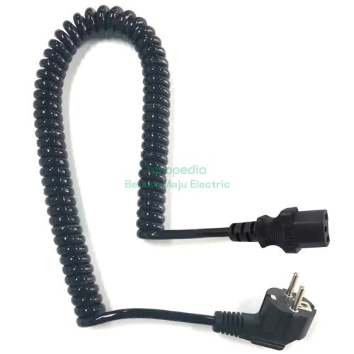 Jual Kabel Spiral 3 Core/ Spiral Cable 3 Core 2 meter plug 2pin socket ...