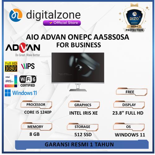 Promo ADVAN ONE PC AIO - I5 1240P 8GB 512SSD 23.8"FHD W11 RESMI 1 THN - 8/1TB SSD Cicil 0% 3x ...