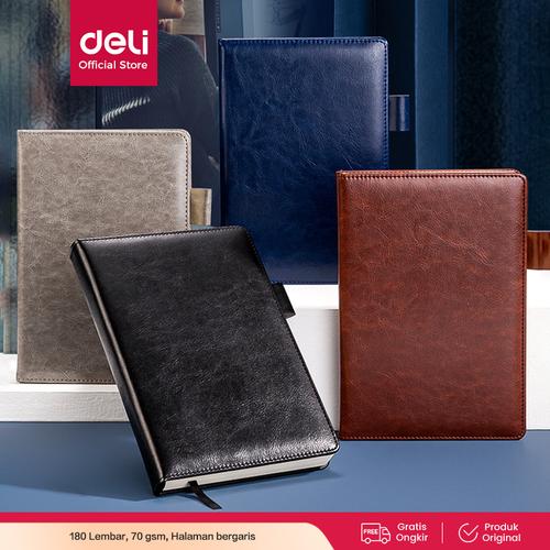 Jual Deli Leather Cover Notebook/Buku Catatan A5 180Lembar 22298 ...