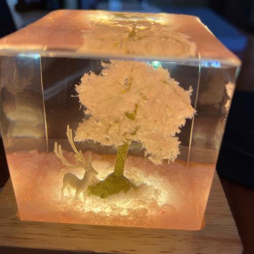 Jual Lampu Malam Tema Pohon Sakura, Seni Lampu Kayu Epoxy yang ...