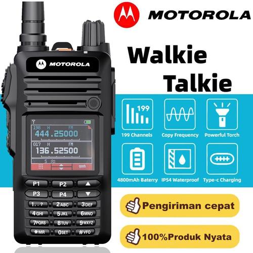 Promo Ht Daya tinggi 15 watt Motorola DP4600 UHF VHF walkie-talkie Radio FM Radio dua arah ...
