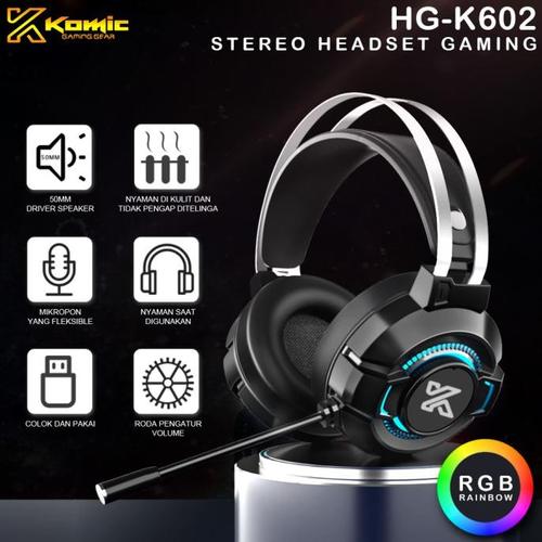 Jual Headset Gaming Komic HG-K602-RGB Breathing PC/Mobile Free Spliter ...