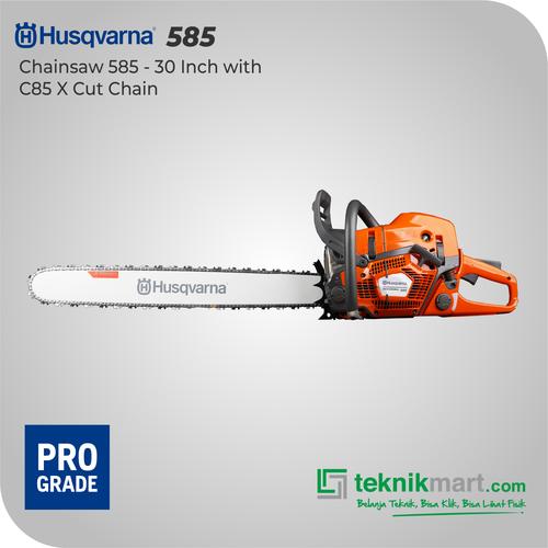 Promo Husqvarna 585 - 30 Inch Chainsaw with C85 X Cut Chain / Mesin ...