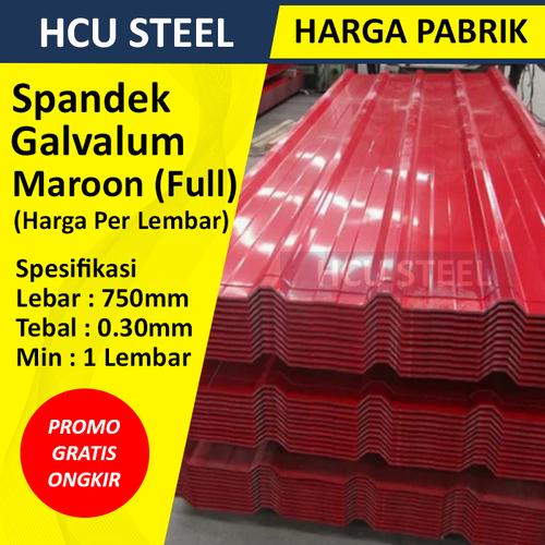 Jual Spandek Atap Galvalum Maroon 0.30 mm x Ef 750 mm Plat Galvalum Per ...