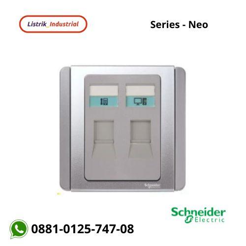 Jual SCHNEIDER STOP KONTAK TELP & DATA CAT 5E NEO E3032TD_GS GREY ...