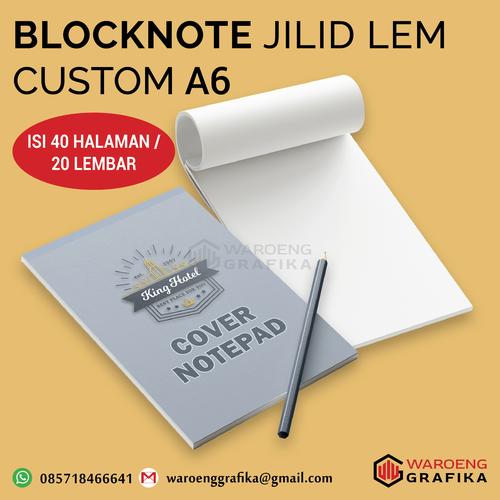 Jual Blocknote Custom Jilid Lem A6 Cetak Cover 2 Muka (Isi 40 Halaman/20 Lembar) - Bergaris, 20 ...