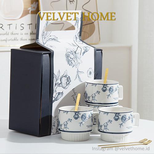 Jual Hampers gelas 4 mug keramik cangkir teh kopi lebaran natal imlek ...